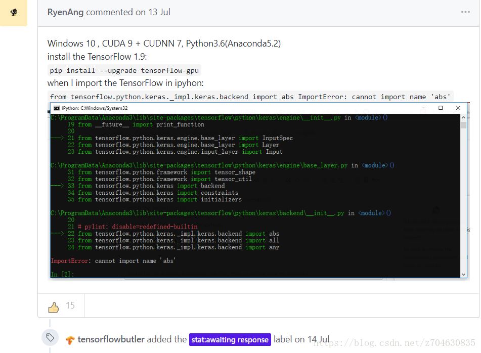 导入tensorflow时报错：cannot import name 'abs'的解决 _ 【IIS7站长之家】